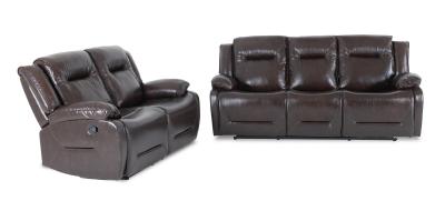 Athena Dark Brown Leather 3+2 Seater Recliner Sofa Set by Choice ...