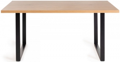 Bentley Designs Ramsay Oak Melamine 6 Seater Dining Table with Black U ...