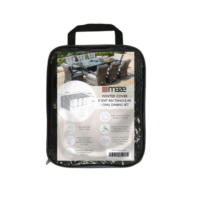 Maze Black Polyester 8 Seater Outdoor Dining Set Cover by Choice ...