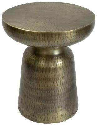 Agra Hammered Antique Brass Side Table - Metal Cone Base by Choice ...