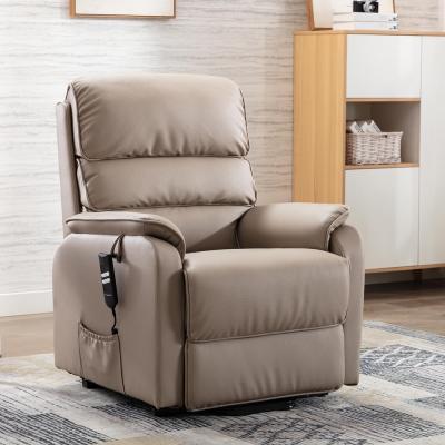 GFA Valencia Riser Recliner Armchair in Pebble Beige Fabric by Choice ...