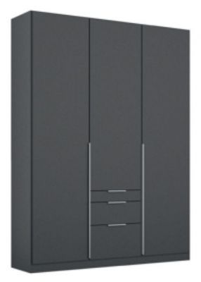 Rauch Alabama 136cm Metallic Grey 3 Door Wardrobe with Drawers by ...