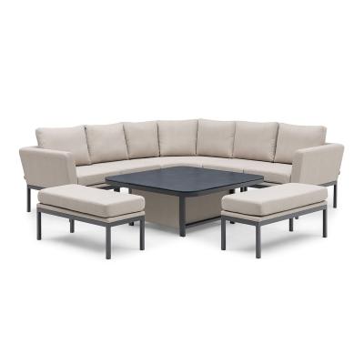 Maze Pulse Oatmeal Deluxe Square Rising Table Corner Garden Dining Set ...