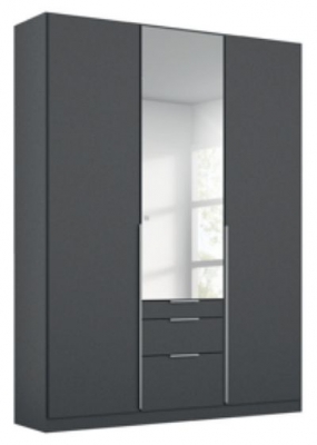Rauch Alabama 136cm Metallic Grey 3 Door Combi Wardrobe by Choice ...