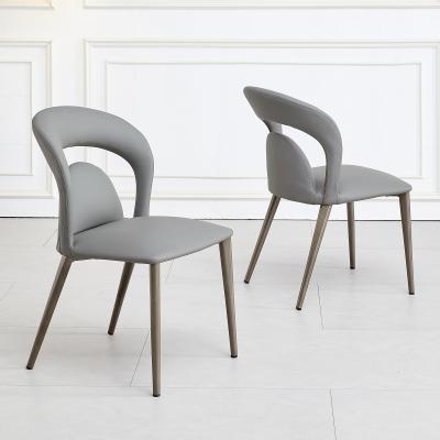 Clearance - Dixie Grey Leather Dining Chair by Choice Furniture ...