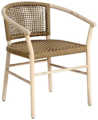 2 x Crisal Decoracion Bleached Aged Teak Rope Dining Chair by Choice ...