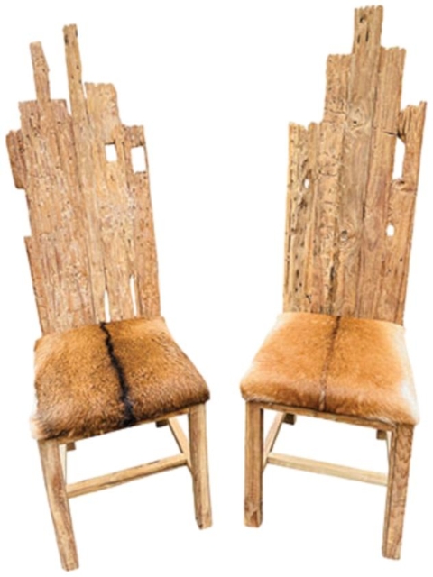 Teak Root & Goat Skin Chair by Choice Furniture Superstore | ufurnish.com