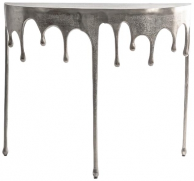 Dali Drip Silver Oval Console Table by Choice Furniture Superstore ...