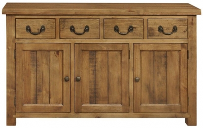 Regatta Rustic Pine Medium Sideboard, 149cm W with 3 Doors and 4 ...