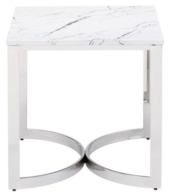 Trent White Marble Effect Side Table by Choice Furniture Superstore ...