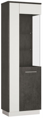 Zingaro Grey and White Tall Glazed Display Cabinet - RHF by Choice ...
