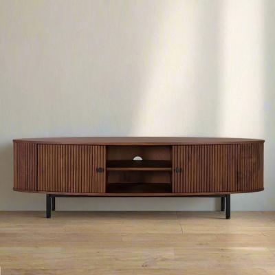 Paloma Fluted Acacia Wood Curved 2 Door Large TV Unit by Choice ...