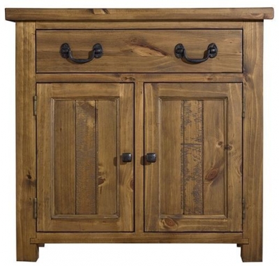Regatta Rustic Pine Small Sideboard, 90cm W with 2 Doors and 1 Drawer ...