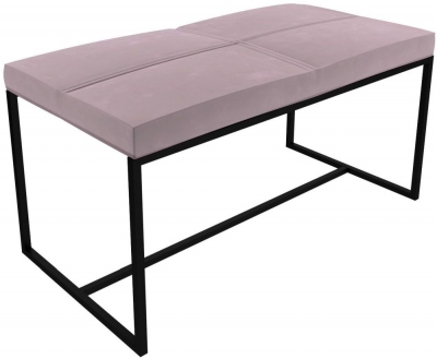 Federico Blush Velvet Large Stool with Black Metal Frame by Choice ...