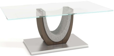 Oscar Glass Coffee Table with U Pedestal Base by Choice Furniture ...