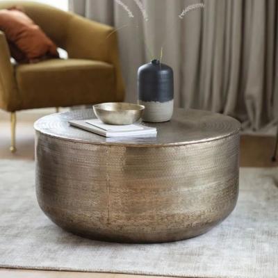 Clearance - Ashta Brass Drum Round Coffee Table - FSS16017 by Choice ...