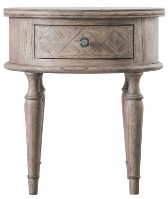 Mustique Mindi Wood Round Side Table - 1 Drawer by Choice Furniture ...