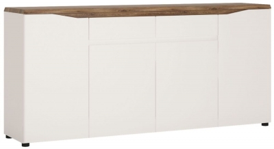Toledo White Gloss Extra Large Sideboard - 4 Doors by Choice Furniture ...