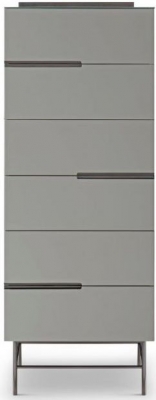 Alberto Grey and Chrome Metal 6 Drawer Tall Chest by Choice Furniture ...