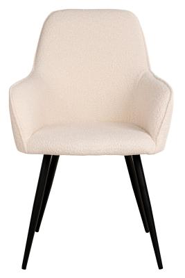 2 x Vance White Boulce Fabric Dining Chair with Black Legs by Choice ...