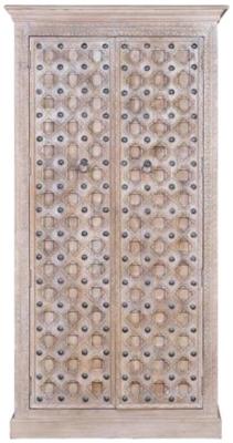 Natural Awendaw Carved Solid Mango Wood Wardrobe by Choice Furniture ...