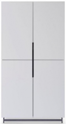 Alberto White and Chrome Metal 2 Door Wardrobe by Choice Furniture ...