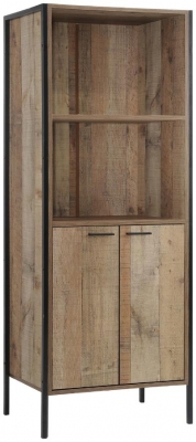 Industrial Rustic Oak Effect 2 Door Storage Bookcase by Choice ...