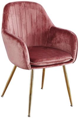 2 x Lara Dusky Pink with Gold Legs Dining Chair by Choice Furniture ...