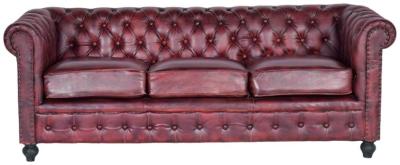 Vesta Brown Leather Chester Sofa by Choice Furniture Superstore | ufurnish.com