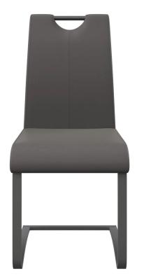 2 x Gabi Faux Leather Dining Chair with Grey Cantilever Base by Choice ...
