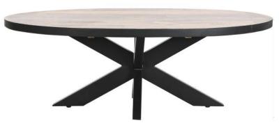 Loft Mango Wood Oval Coffee Table with Black Metal Legs by Choice ...