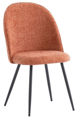 2 x Ramona Rust Fabric Dining Chair with Black Powder Coated Legs by ...