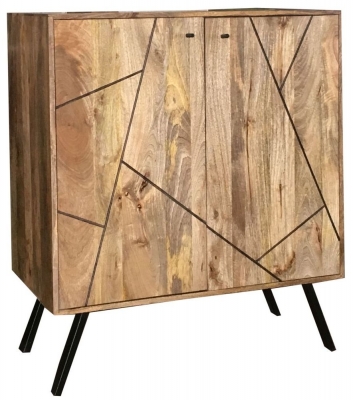 Amar Mango Wood Wine Rack with Geometric Pattern by Choice Furniture ...