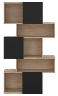 Maze Oak and Black Asymmetrical Design Bookcase by Choice Furniture ...