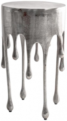 Dali Drip Silver Round Side Table by Choice Furniture Superstore ...