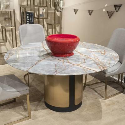 Compass Marble Round Pedestal Dining Table - Variation Available by ...