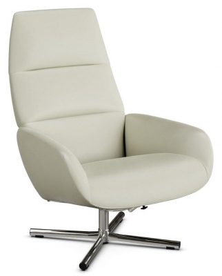 Ergo Balder White Leather Swivel Recliner Chair by Choice Furniture ...