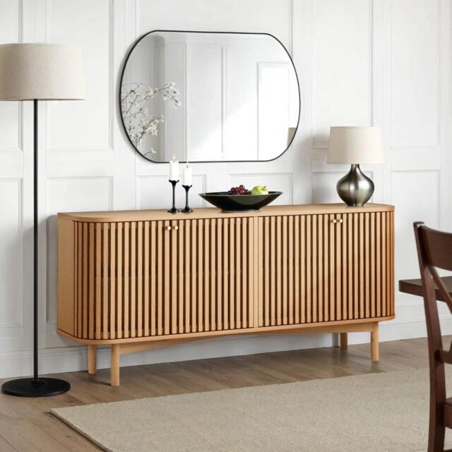 Soho Oak 4 Door Slatted Large Sideboard by Choice Furniture Superstore ...