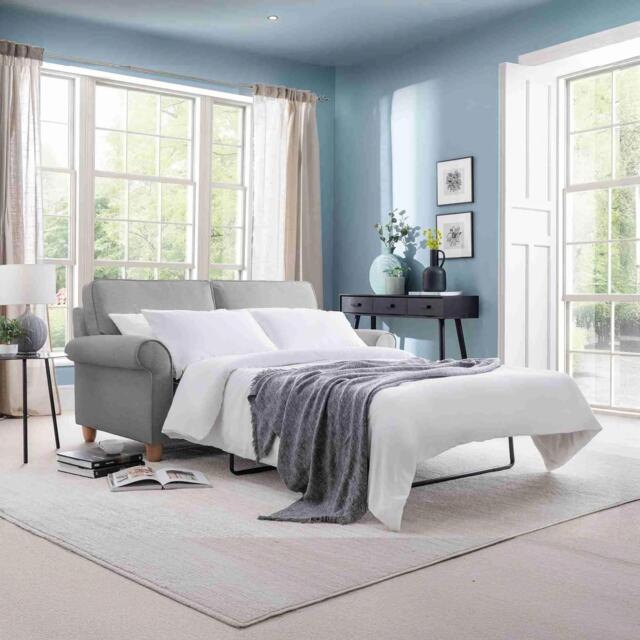Carina Mushroom Fabric 2 Seater Pull Out Sofa Bed by Choice Furniture ...