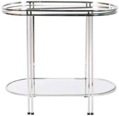 Modern Mirrored and Chrome Oval Side Table by Choice Furniture ...