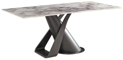 Tatler White and Black Marble Dining Table by Choice Furniture ...