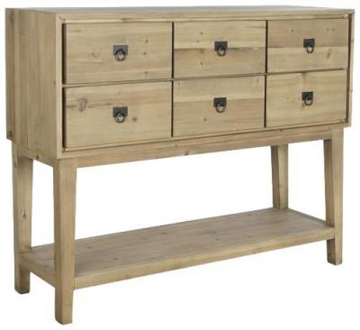 Pine Wood 6 Drawer Console Table by Choice Furniture Superstore ...