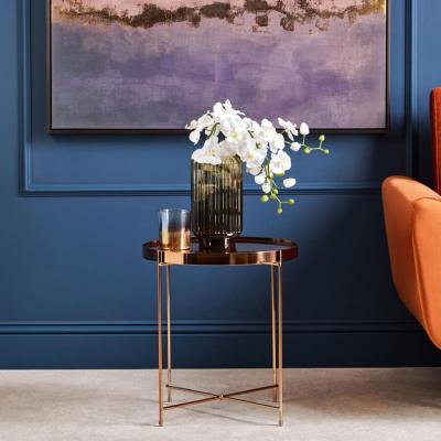 Allure Pink Mirrored Large Round Side Table by Choice Furniture ...