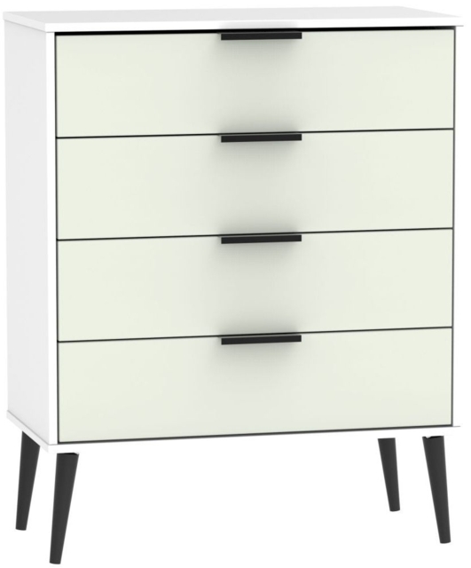 Hong Kong Cashmere and White 4 Drawer Chest with Wooden Legs by Choice ...