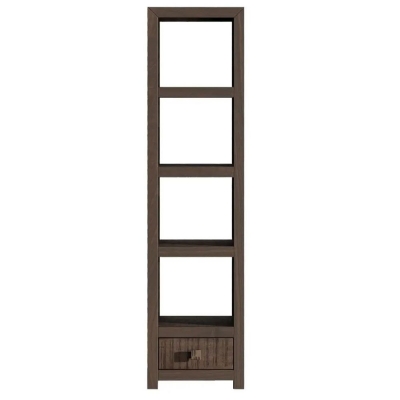 Clearance - Dakota Mango Wood Narrow Bookshelf, Indian Dark Walnut ...