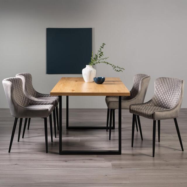 Bentley Designs Ramsay Oak Melamine 6 Seater Dining Table - U Leg with ...