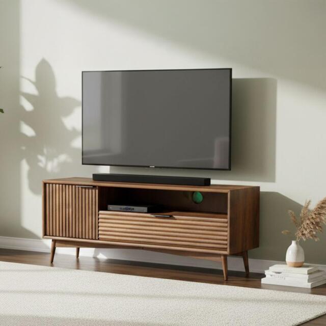 Harley Fluted Dark Wood 110cm TV Unit by Choice Furniture Superstore ...