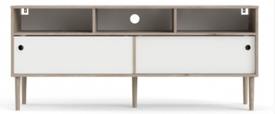 Rome White and Oak Effect 147cm TV Unit by Choice Furniture Superstore ...