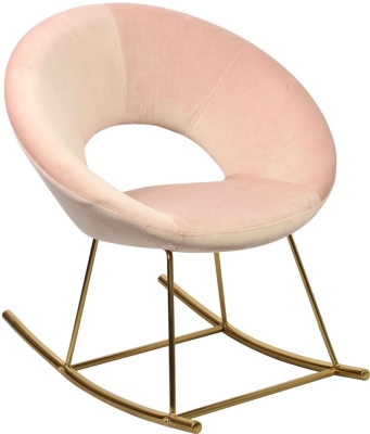 Stella Pink Velvet Fabric Rocking Chair by Choice Furniture Superstore ...