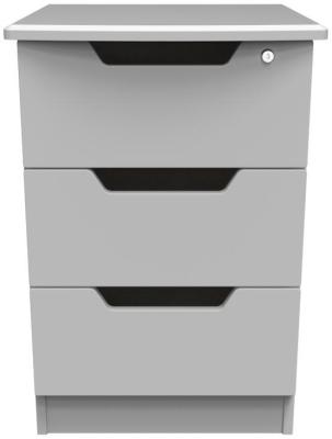 Bella Grey 3 Drawer Bedside Cabinet with Lock by Choice Furniture ...